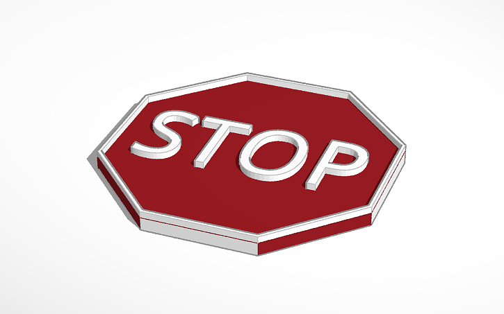 3D design STOP Sign - Tinkercad