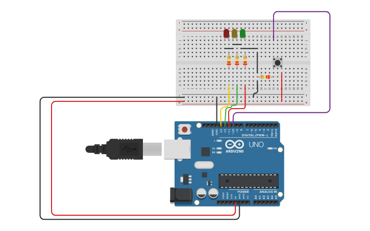 Circuit design SEMAFORO MIC - Tinkercad