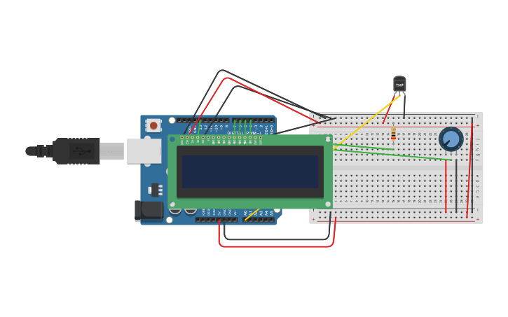 Circuit Design Temperature Measuring Device Tinkercad