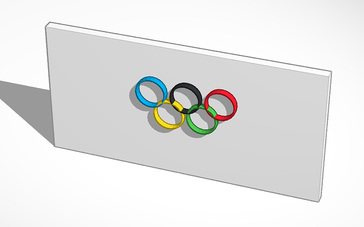 3D design olimpic rings on wall | Tinkercad