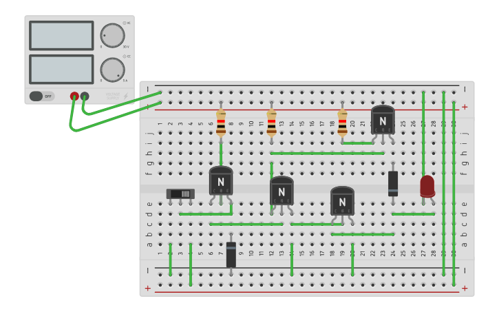 Circuit design TTL NOT - Tinkercad