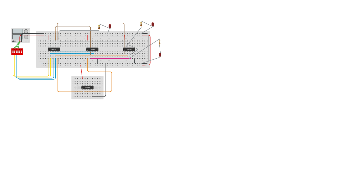 Circuit Design 2 Bit Comparator Tinkercad