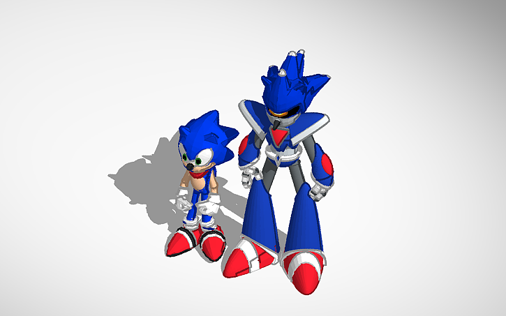 3D design Metal Sonic and Sonic - Tinkercad