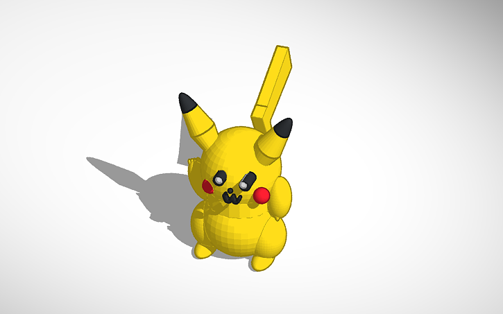 3D design Pikachu - Tinkercad