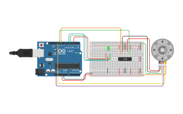 Circuit design Motor Stepper - Tinkercad