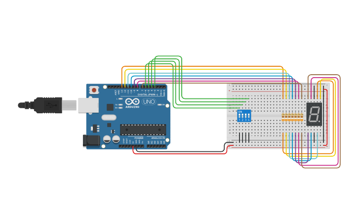 Circuit design Display a 7 Segmenti - Tinkercad