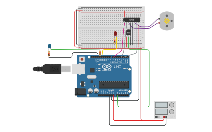 Circuit Design Temperature Control Tinkercad