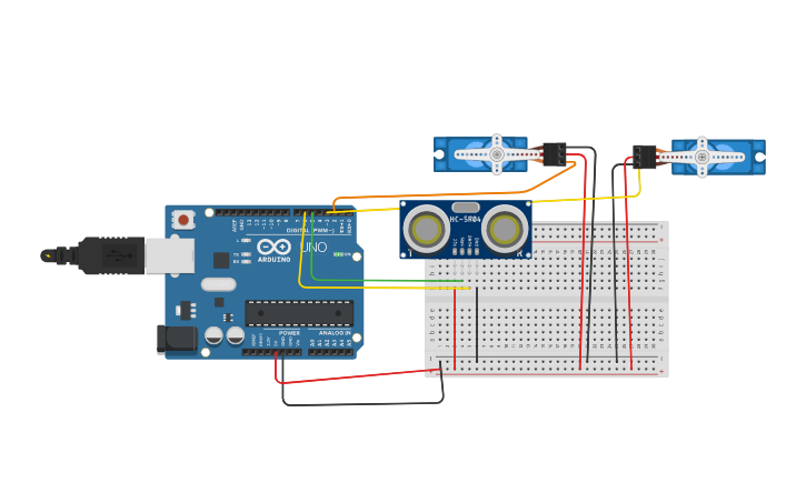 Circuit design Ejercicio con servo - Tinkercad