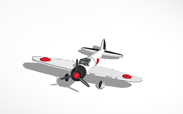 3D design Mitsubishi A6M4 "Zero" V2 - Tinkercad