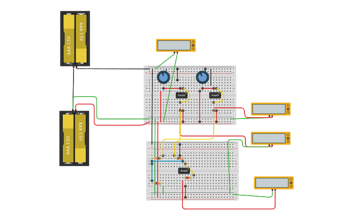 Circuit design Differential Amplifier - Tinkercad
