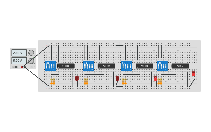 Circuit design circuito logico - Tinkercad