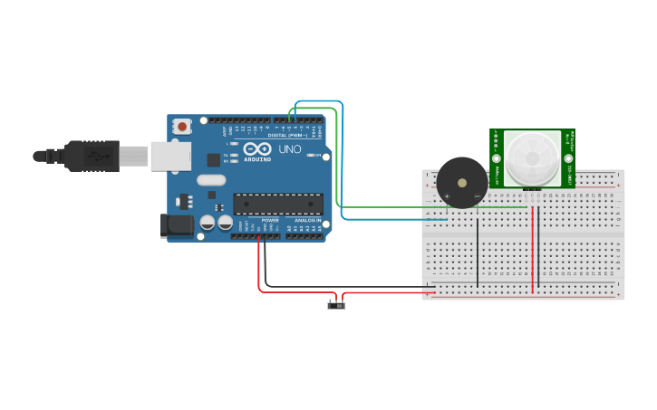 Circuit design Alarm System - Tinkercad