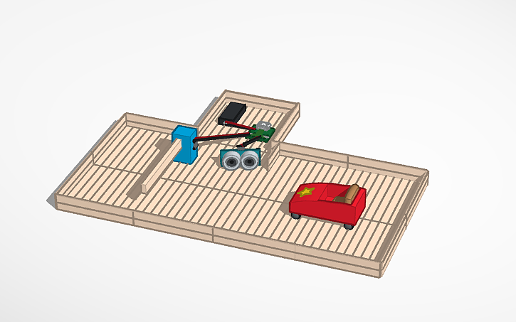 3D design Automatic Boom Gate - Tinkercad