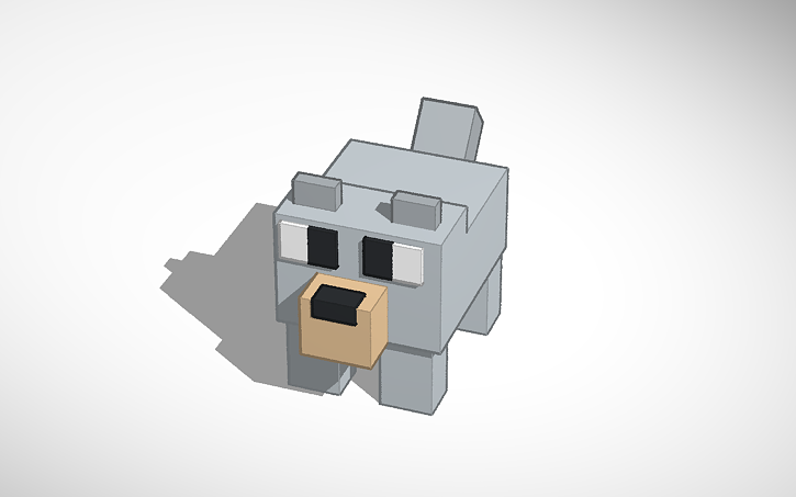 3D design Minecraft Wolf - Tinkercad