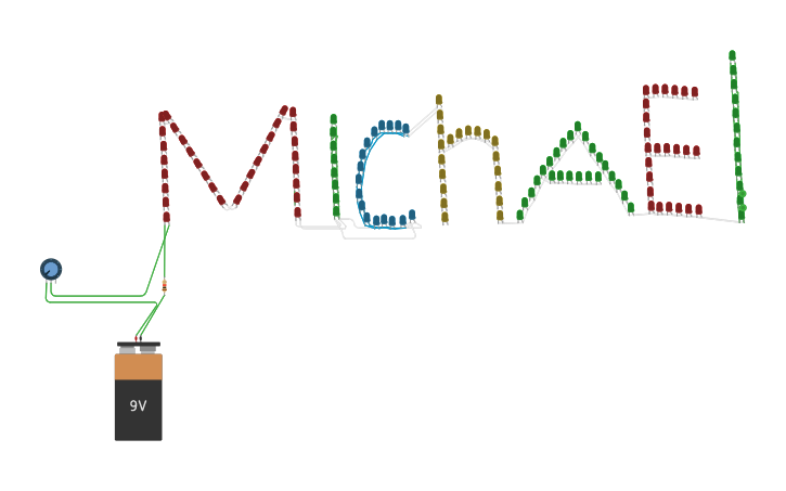 Circuit design led lights - Tinkercad