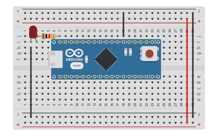 Circuit design External Led blink | Tinkercad
