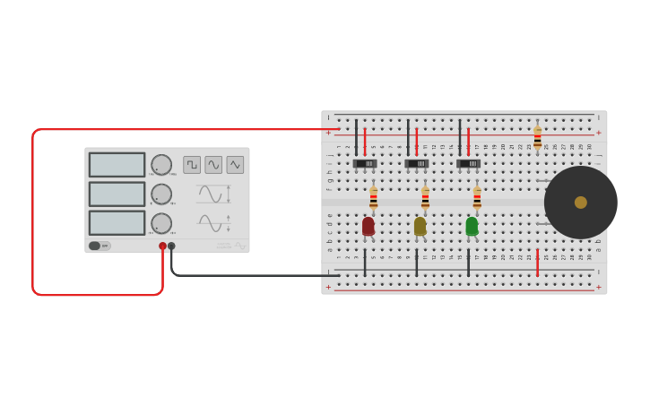 Circuit design RESISTOR LED CIRCUIT - Tinkercad