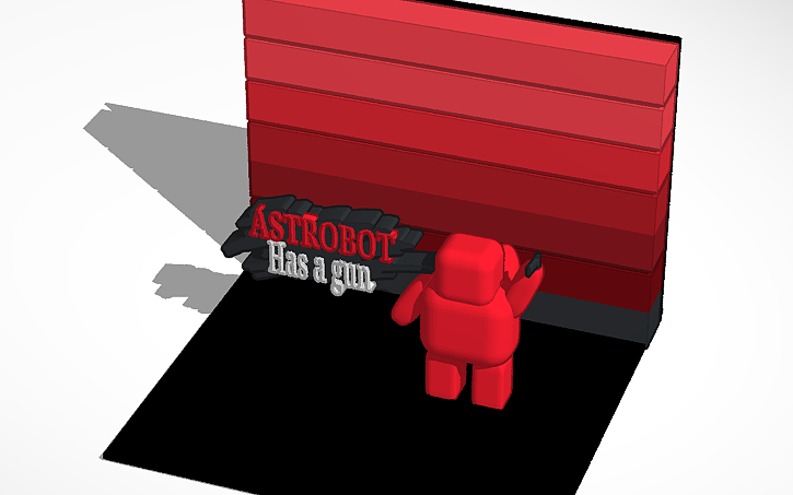 3D design Astro bot has a gun - Tinkercad