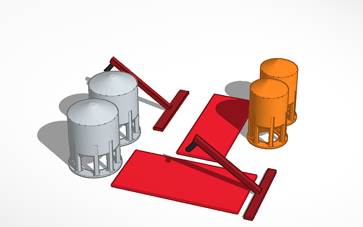 3D design Grain Bin System - Tinkercad
