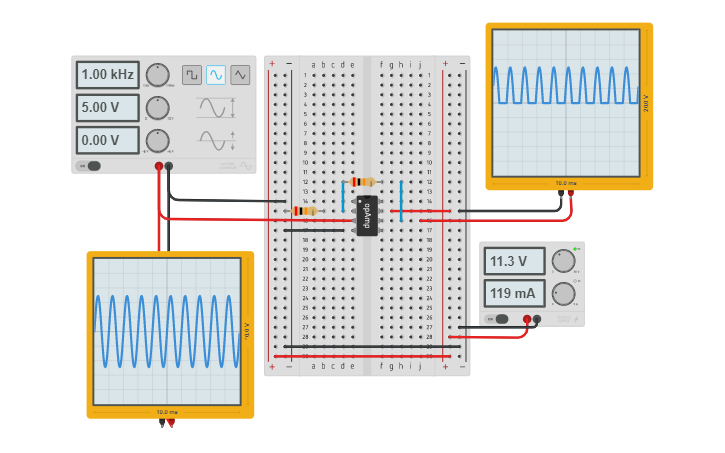Circuit Design Non Inverting Tinkercad