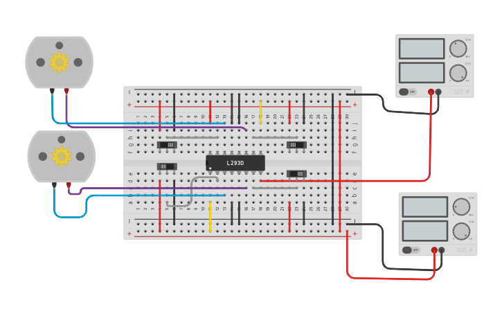 Circuit design Ponte H L293D - Tinkercad