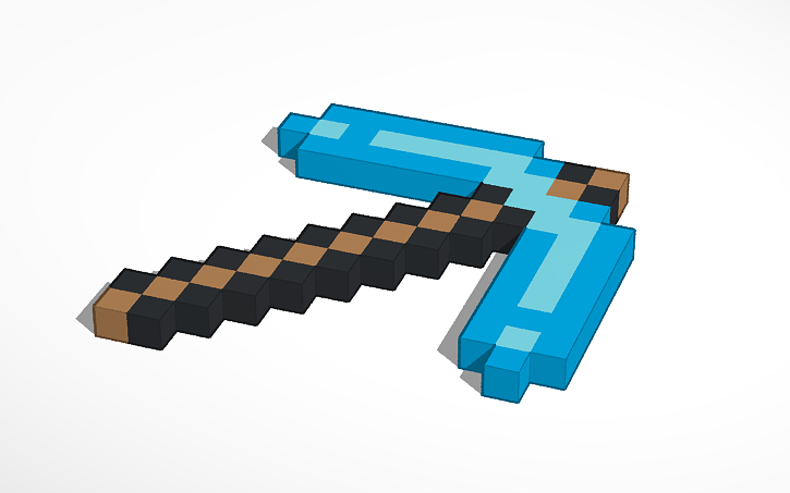 3D design Mincraft - Pickaxe - Tinkercad