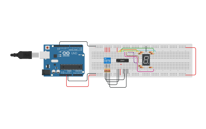 Circuit design circuito combinacional - Tinkercad