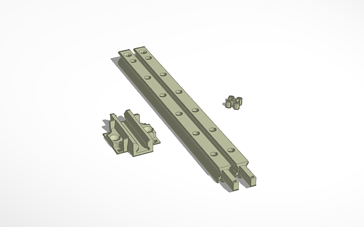 3D design extendable linear rail v2 with v holder | Tinkercad