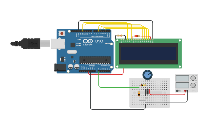 Circuit design 0-10V - Tinkercad
