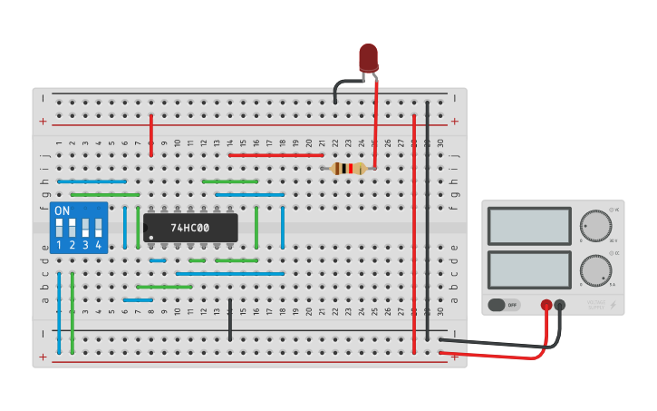 Circuit design OR using NAND gate | Tinkercad