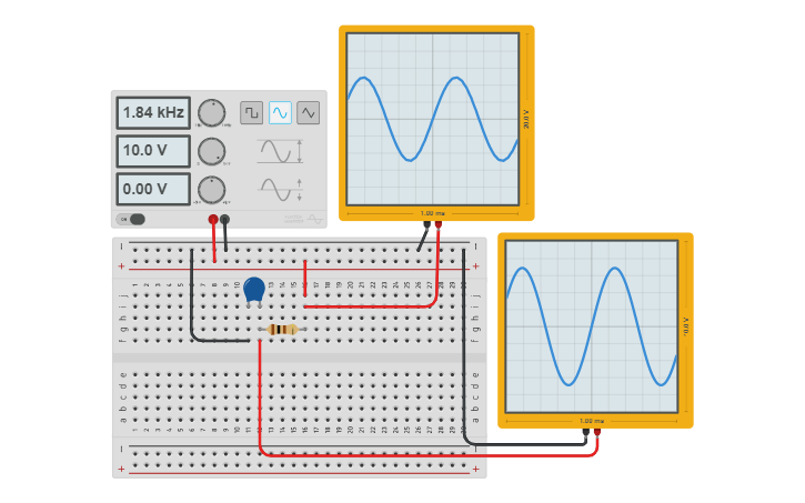 Circuit design RC - Tinkercad