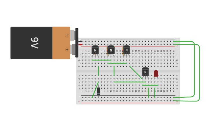 Circuit design TTL NOT gate - Tinkercad