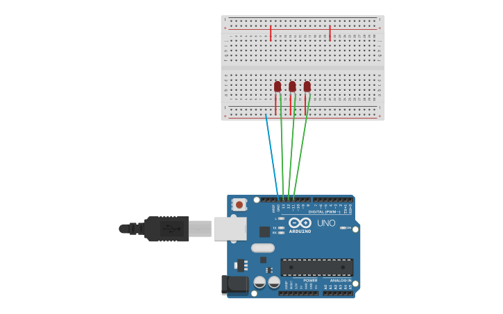 Circuit design LED blinking alternatively using arduino - Tinkercad