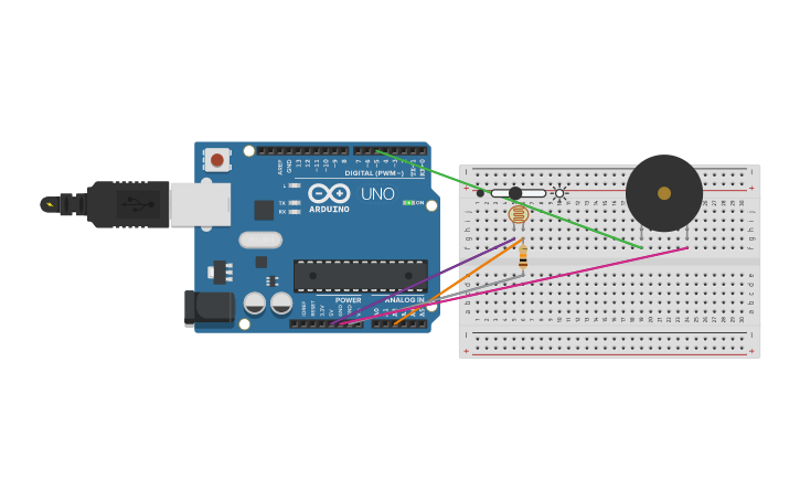 Circuit design Theremin - Tinkercad