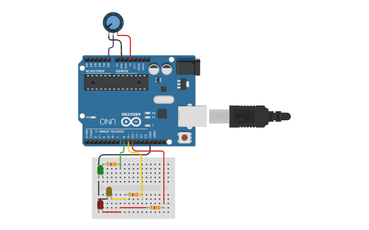 Circuit design Medidor de Umidade do Solo - Tinkercad