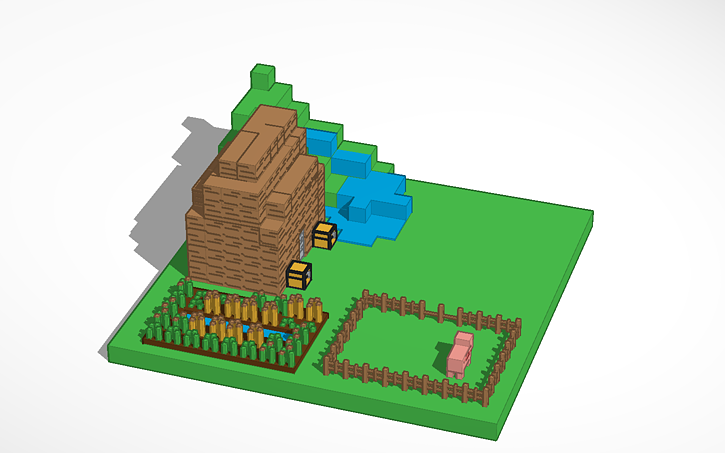 3D design minecraft house - Tinkercad
