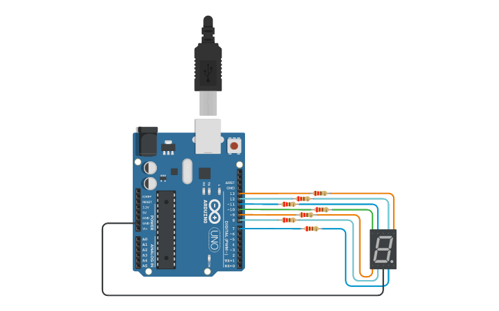 Circuit design Clase 03 - Contador Arduino - Barraza Cristian | Tinkercad