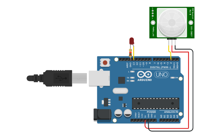 Circuit design programer un capteur de mouvement arduino - Tinkercad