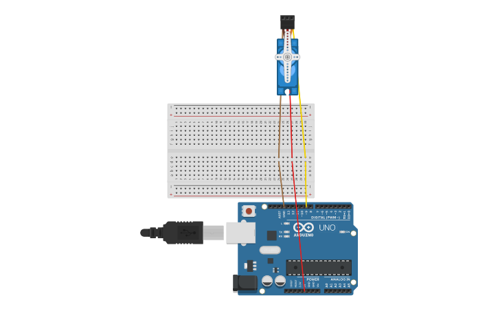 Circuit design servoMotor - Tinkercad