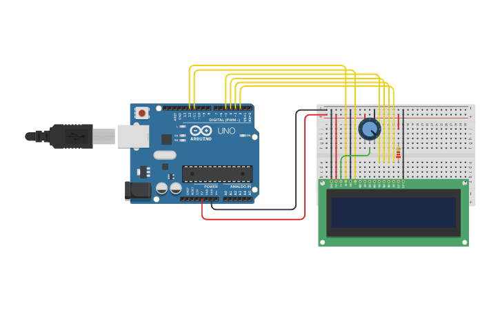 Circuit Design Arduino Lcd Display Auto Scroll Tinkercad
