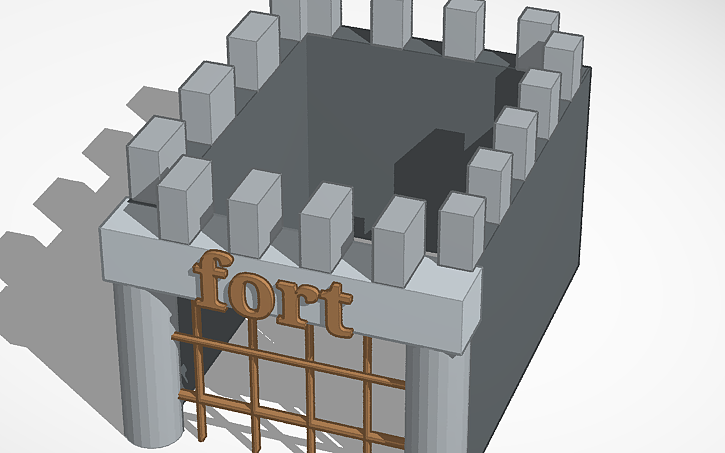 3D design small fort - Tinkercad
