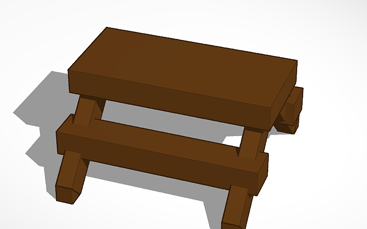 3d Design Picnic Table Tinkercad