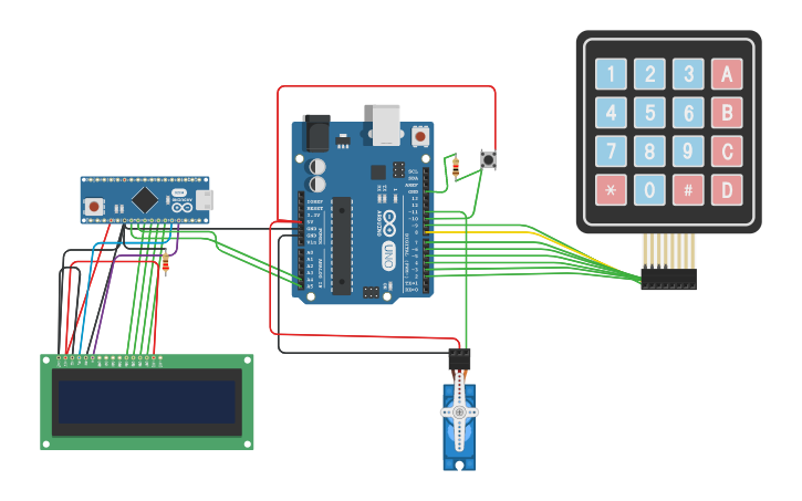 Circuit Design Password Based Door Lock System Tinkercad