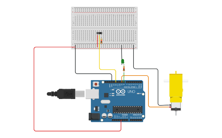Circuit design Motor DC | Tinkercad