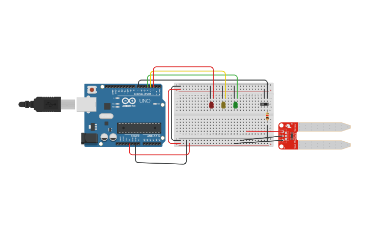 Circuit design Sensor de agua - Tinkercad