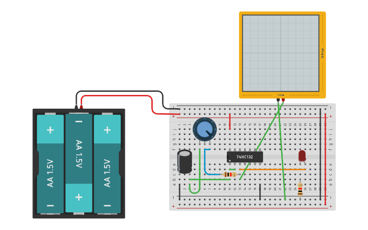 Circuit design Circuito Reloj con NAND Schmitt | Tinkercad