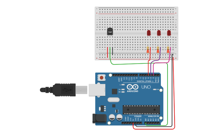 Circuit design TMP36 Temperature Sensor With Arduino in Tinkercad ...