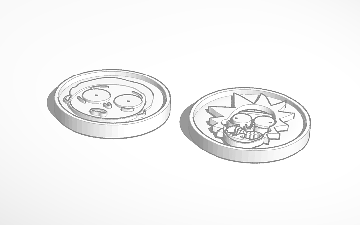3D design Rick and Morty Coin - Tinkercad