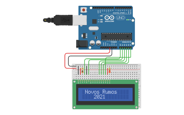 Circuit design Display LCD - Tinkercad