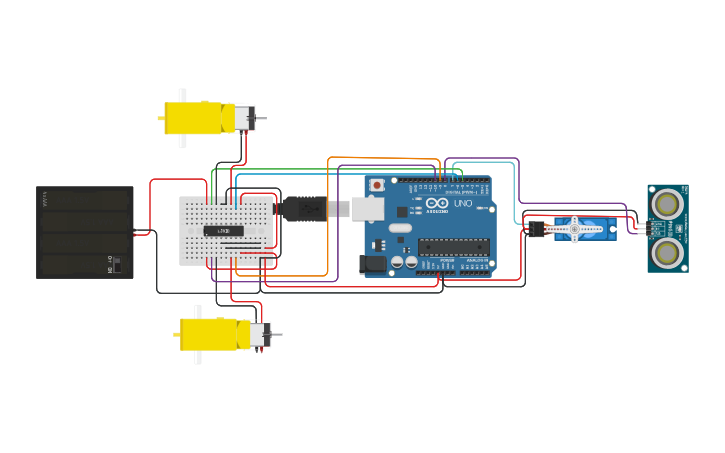 Circuit design Self-Driving Car - Tinkercad